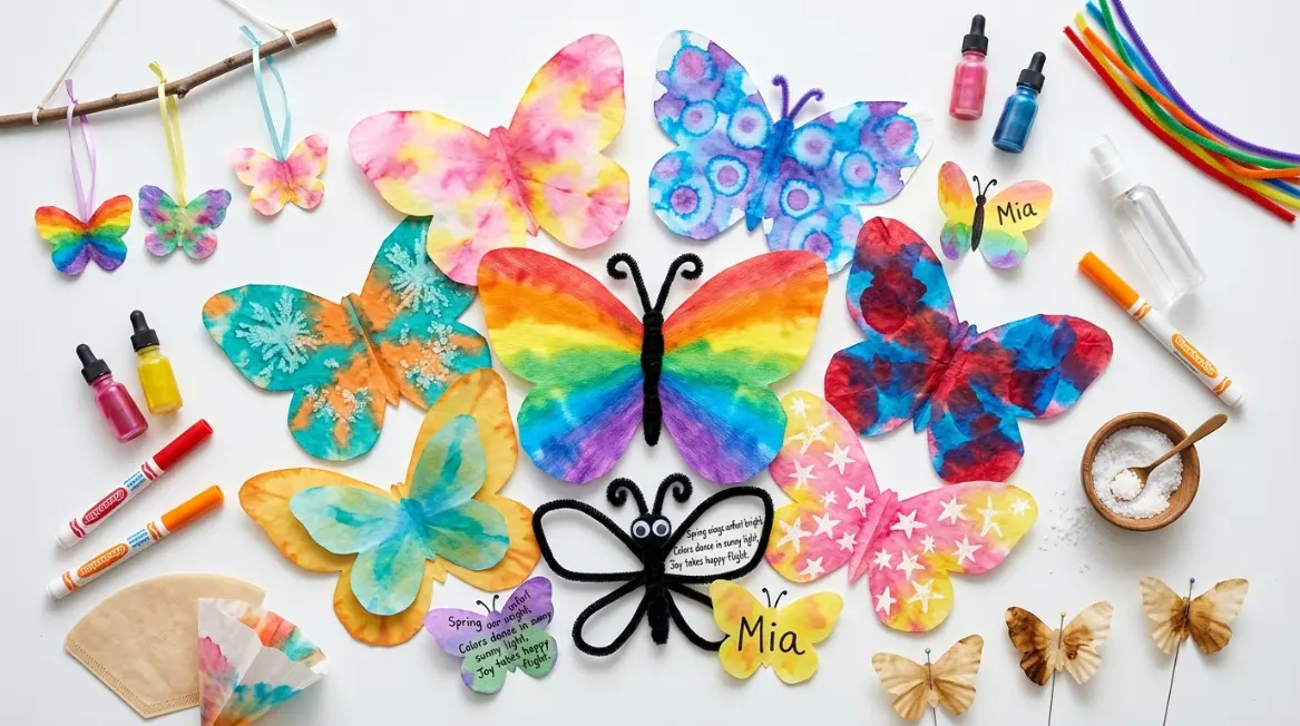 18 Easy Spring Classroom Crafts - Coffee Filter Butterflies
